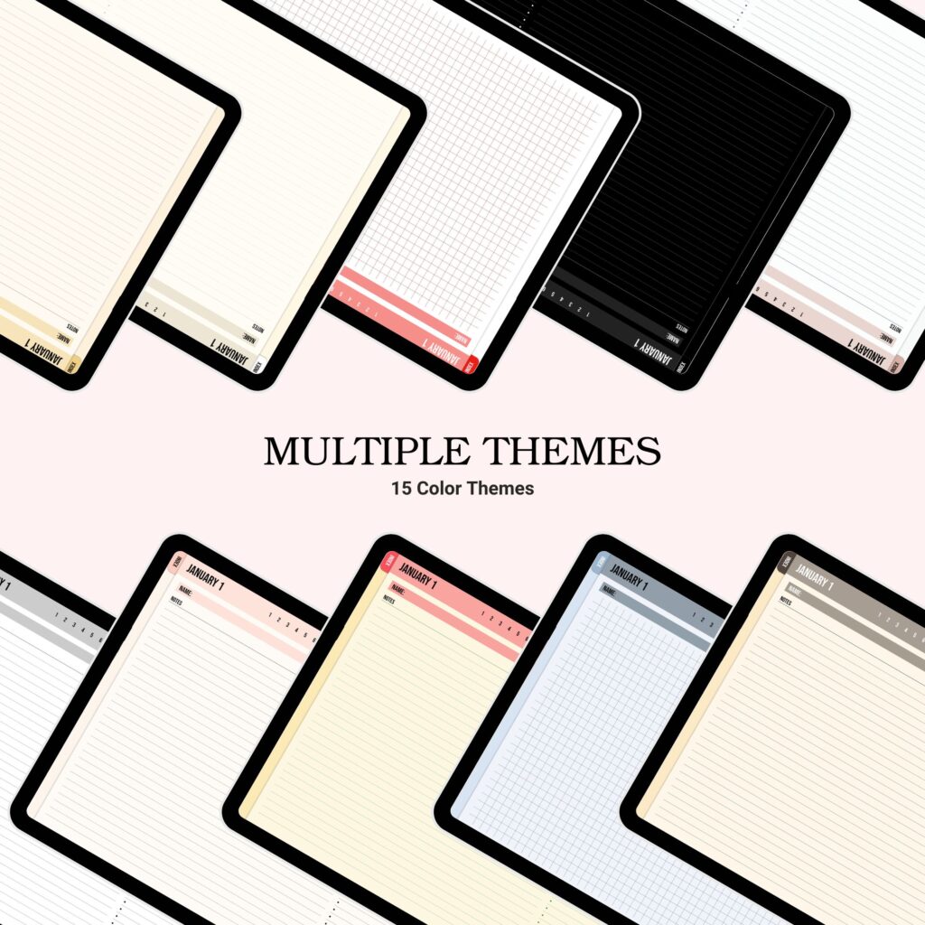 Digital Daily Journal, Grid Template, 2025, Landscape