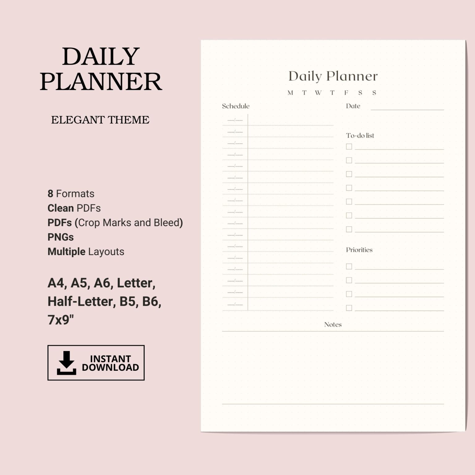 Printable Daily Meal Planner Inserts