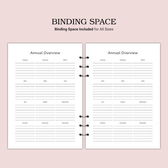 Printable Annual Overview Template