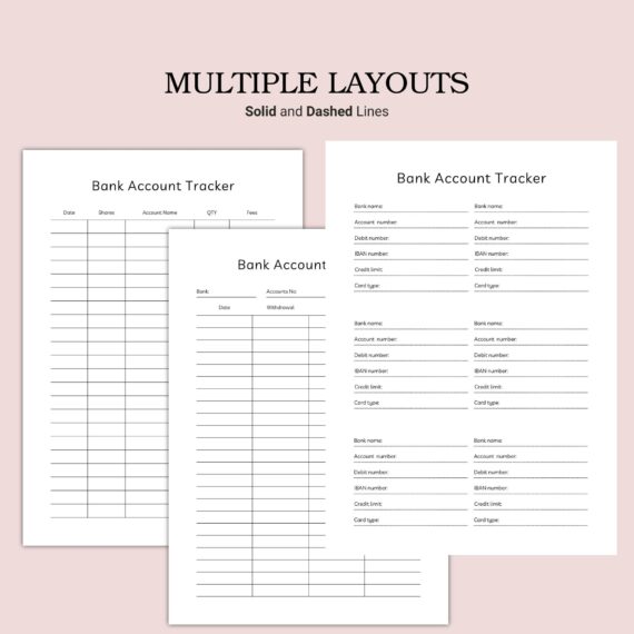 Printable Bank Account Tracker
