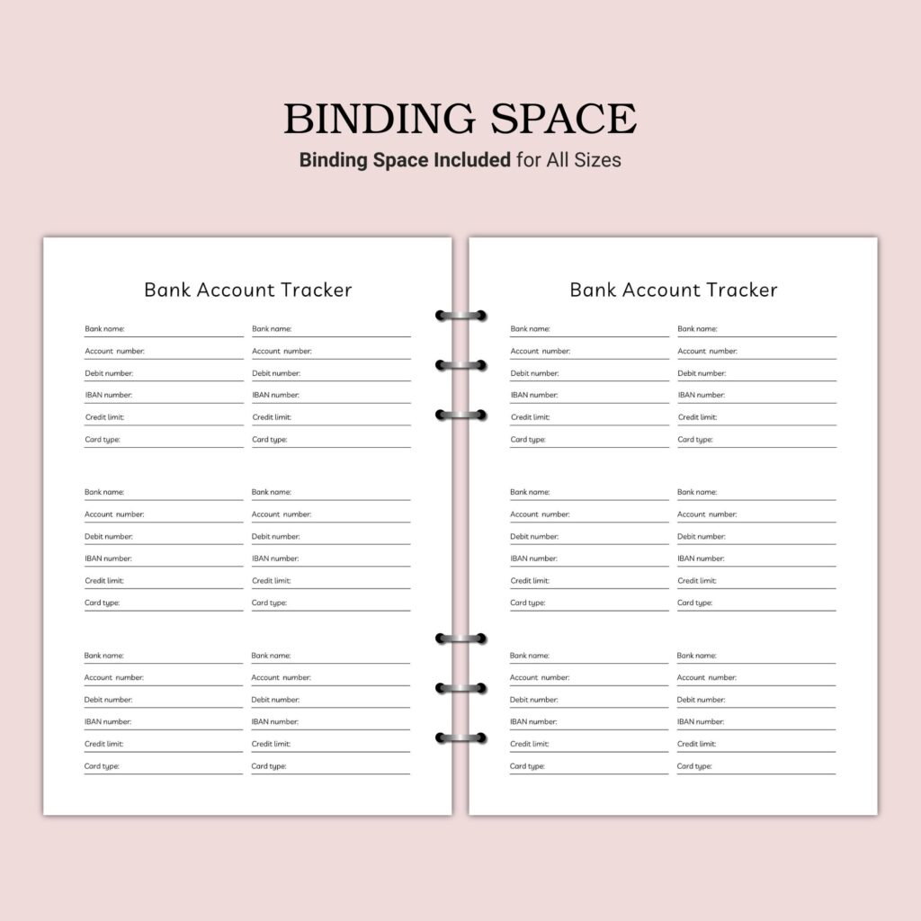 Printable Bank Account Tracker