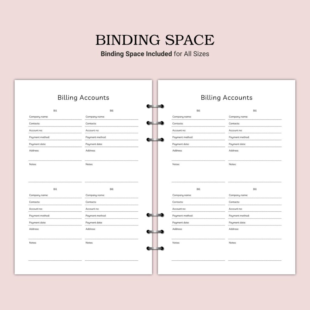 Printable Billing Accounts Template