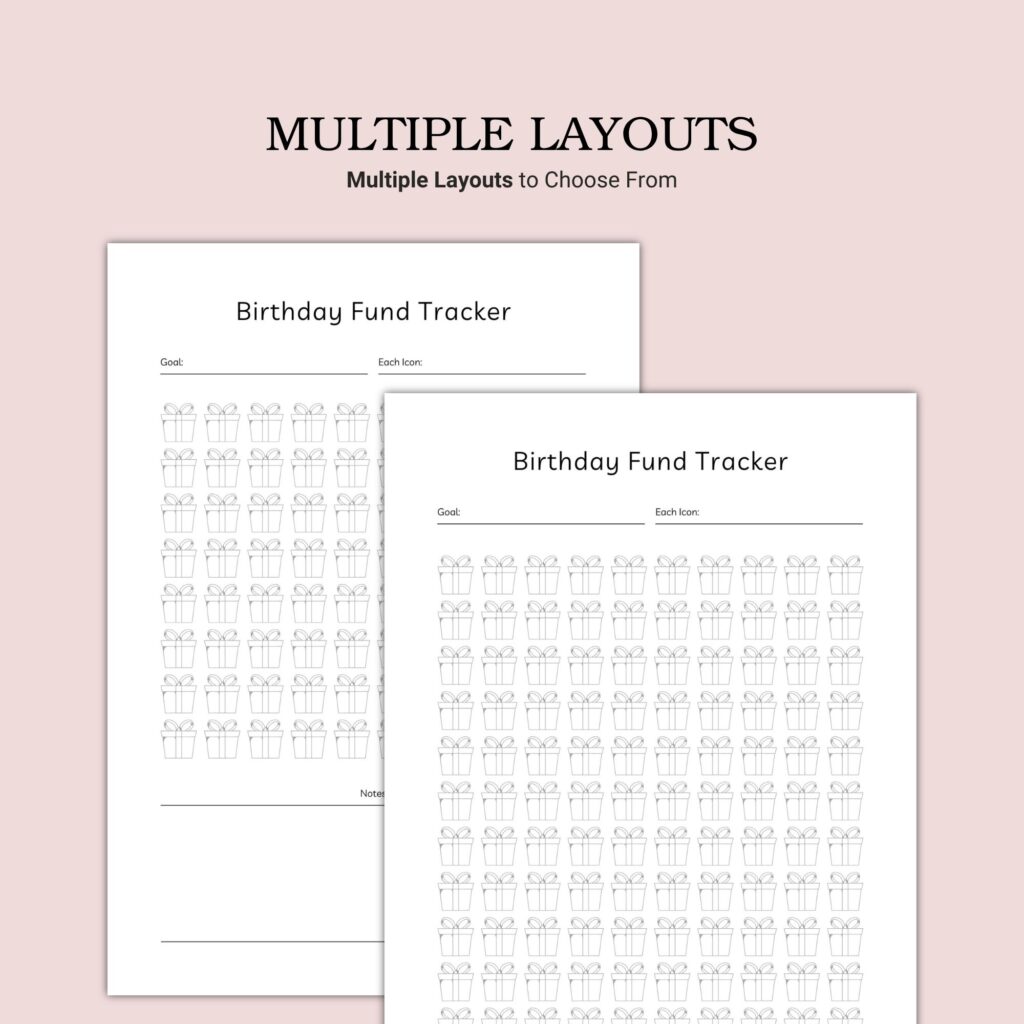 Printable Birthday Fund Tracker Template