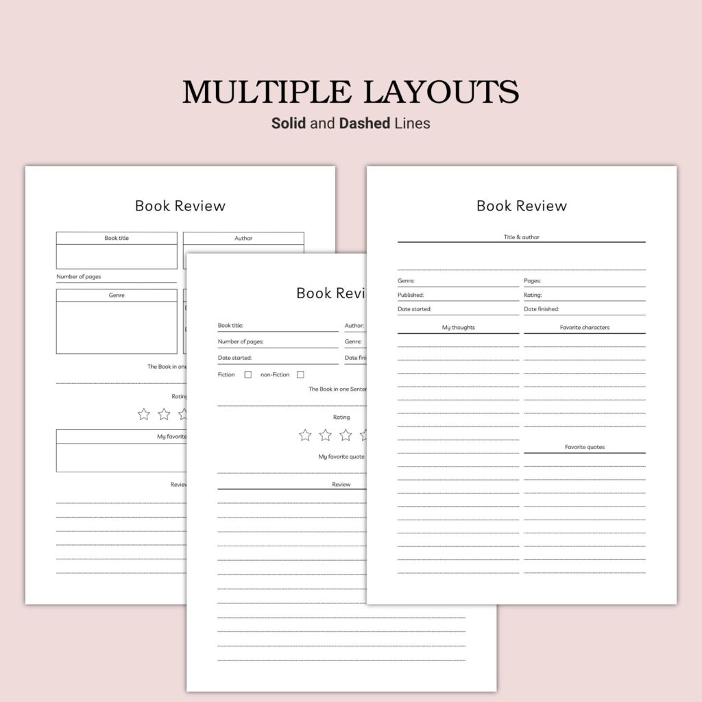Printable Book Review Template
