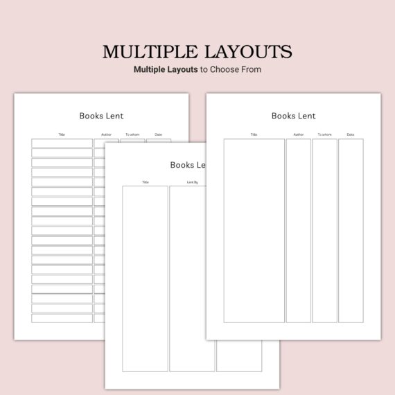 Printable Books Lent Template