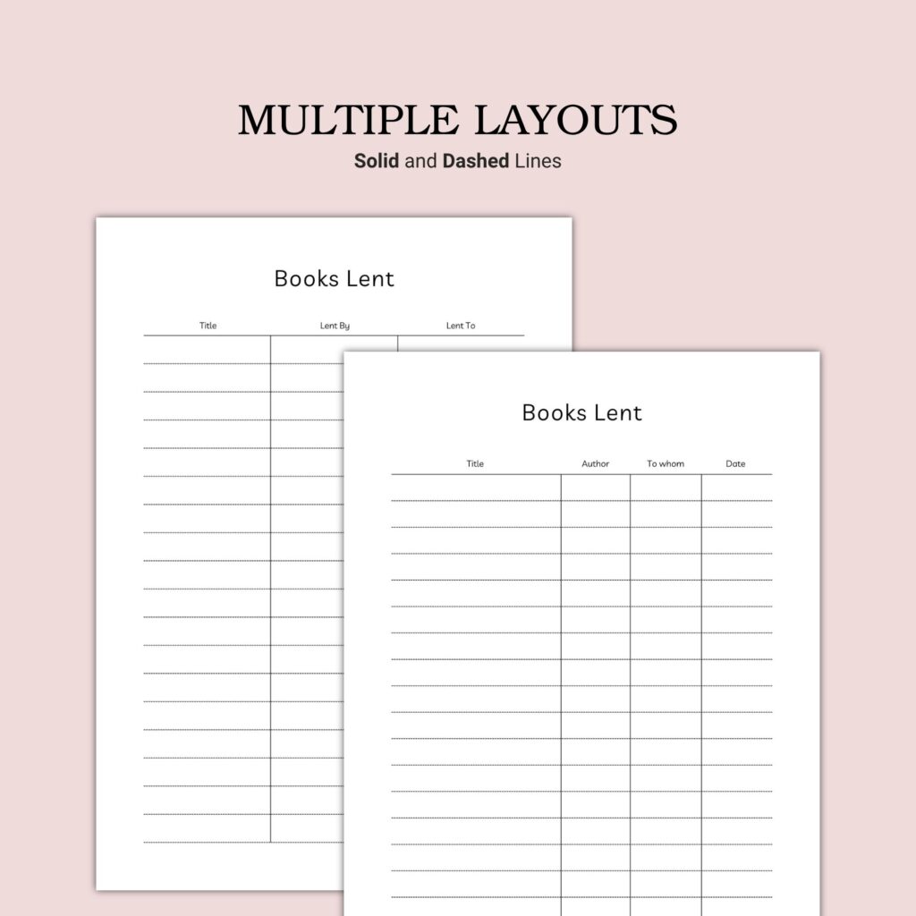 Printable Books Lent Template
