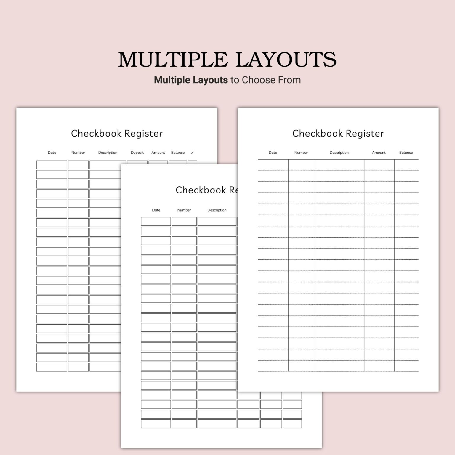 Printable Checkbook Register Template