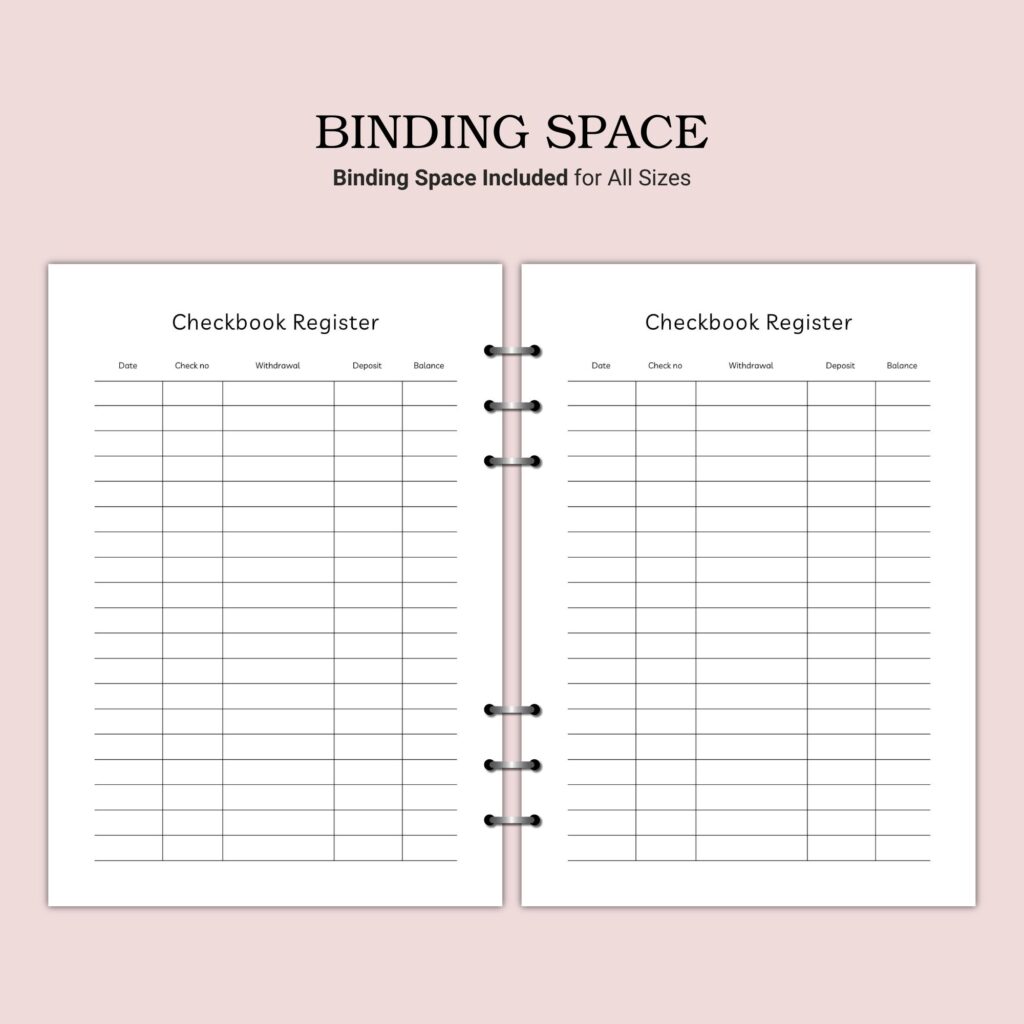 Printable Checkbook Register Template