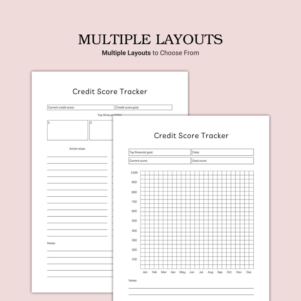 Printable Credit Score Tracker Template