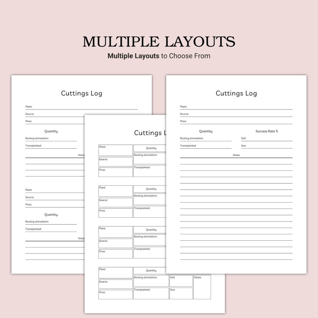 Printable Cuttings Log Template