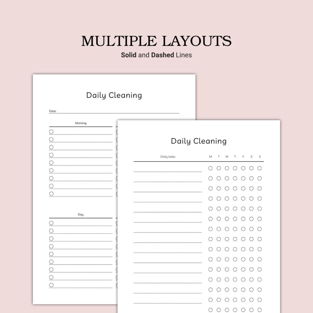 Printable Daily Cleaning Template
