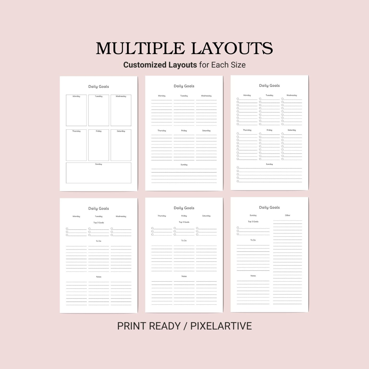Printable Daily Goals Template