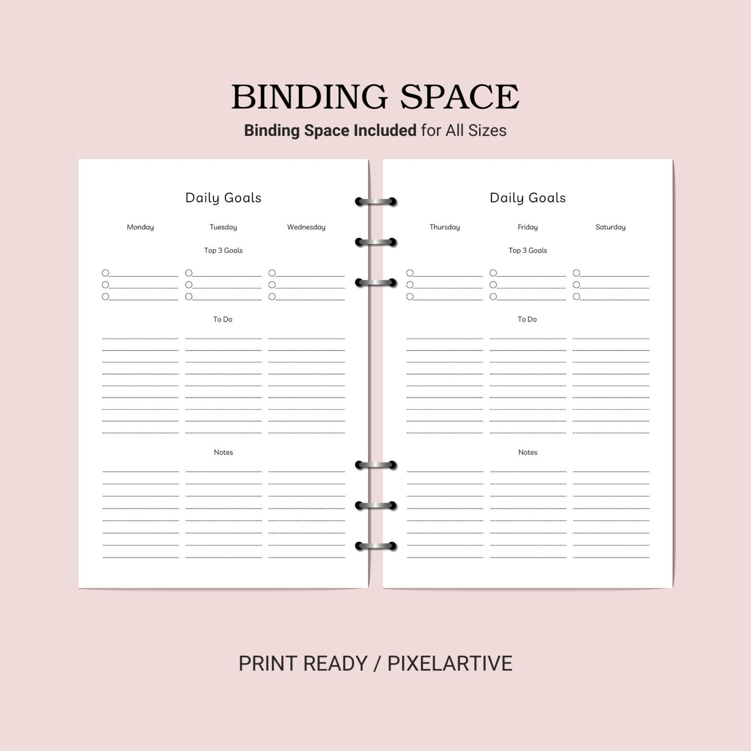 Printable Daily Goals Template