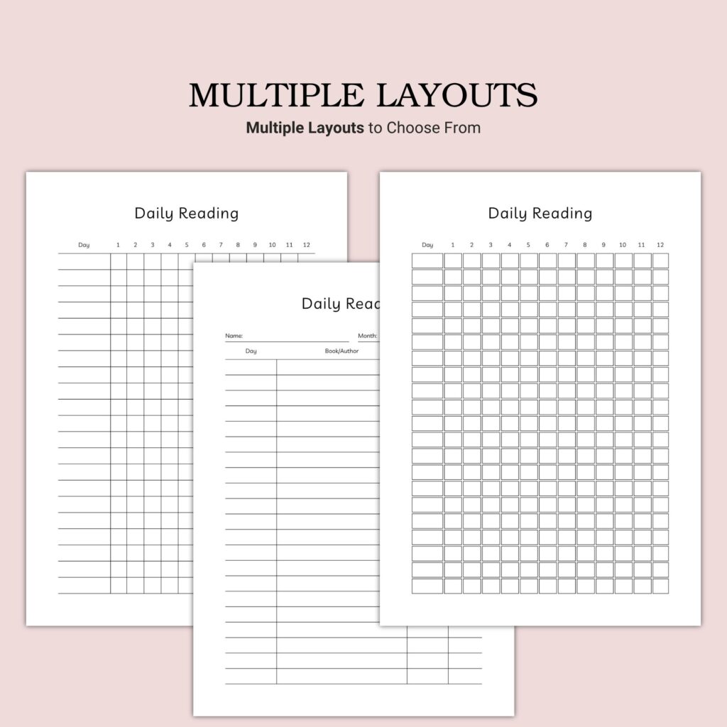 Printable Daily Reading Template