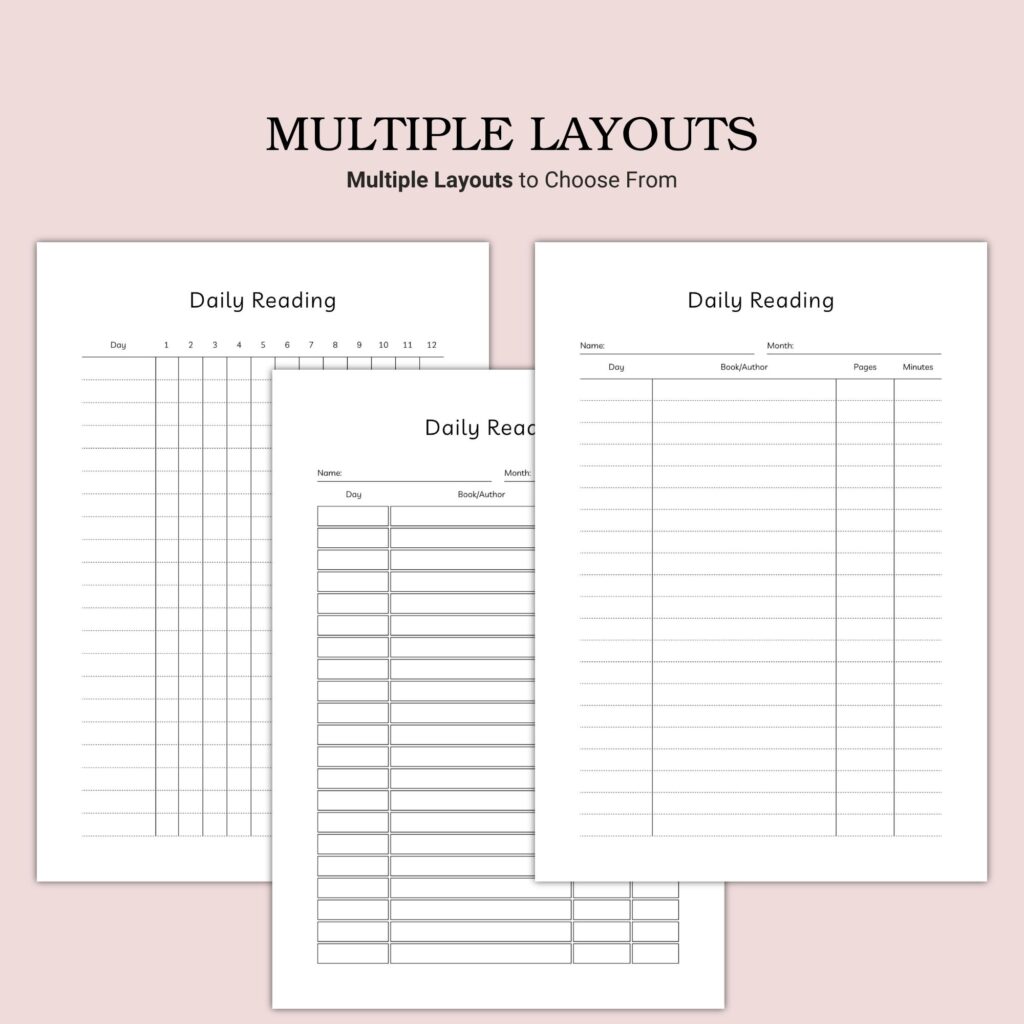 Printable Daily Reading Template