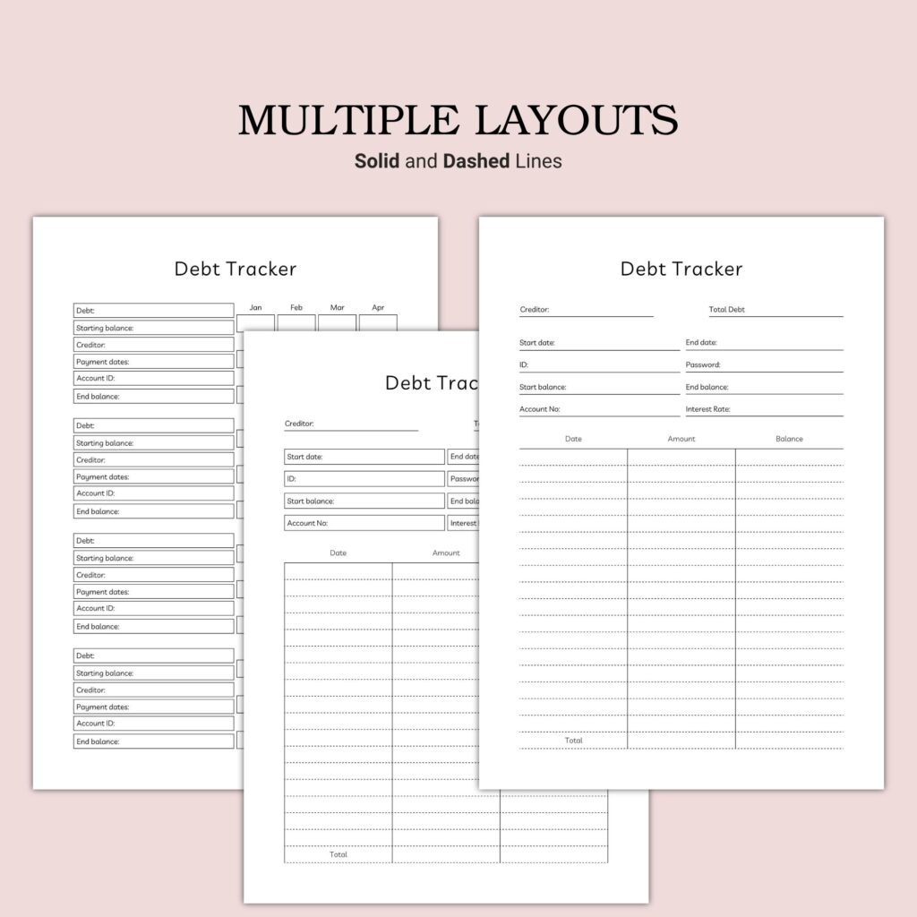 Printable Debt Tracker Template
