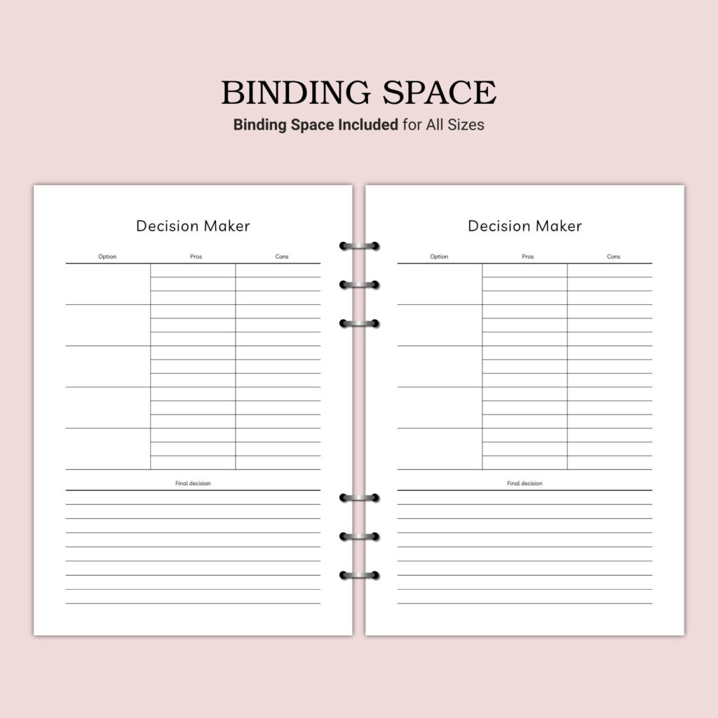 Printable Decision Maker Template