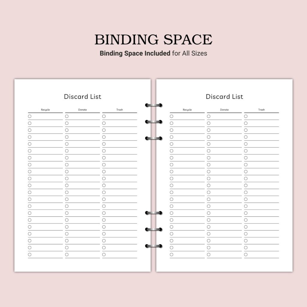 Printable Discard List Template