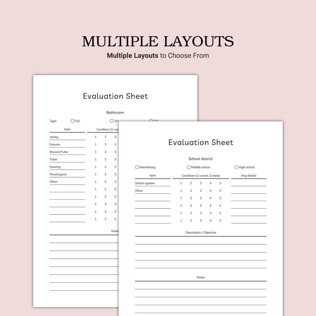 Printable Evaluation Sheet Template