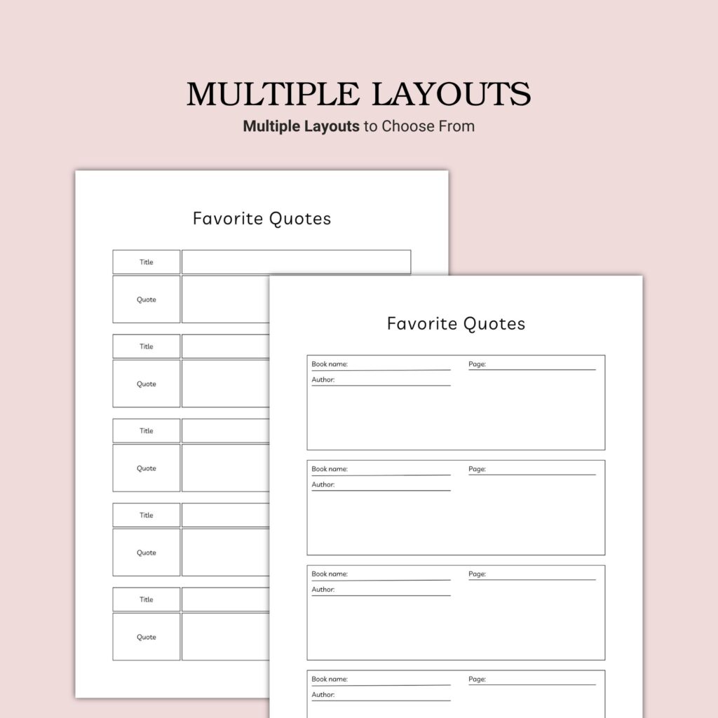 Printable Favorite Quotes Template