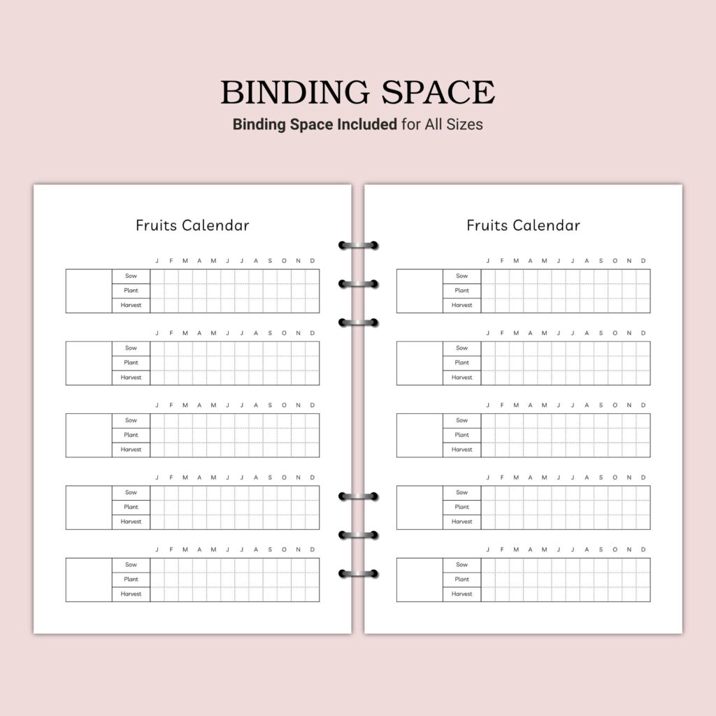 Printable Fruits Calendar Template