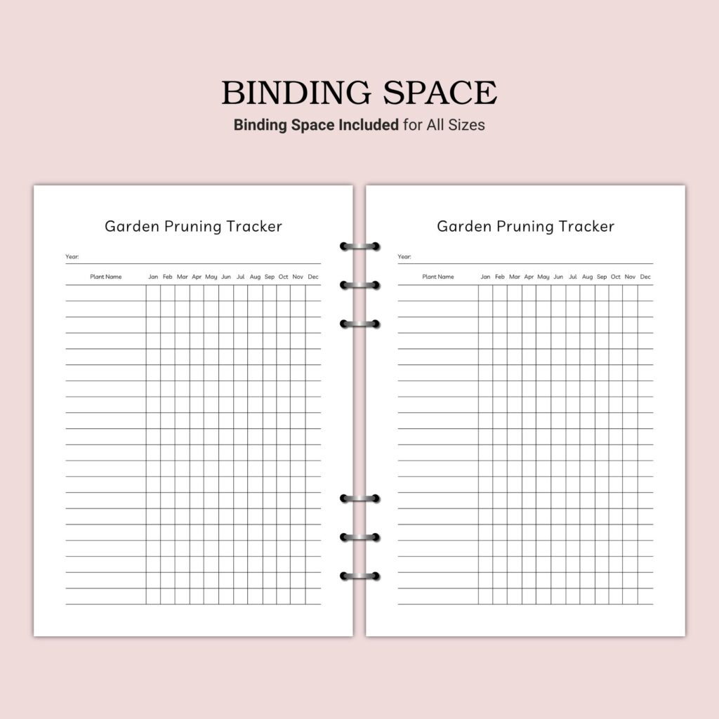 Printable Garden Pruning Tracker Template