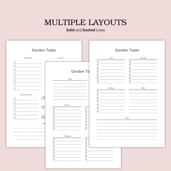 Printable Garden Tasks Template