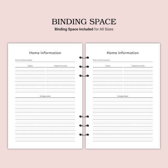 Printable Home Information Template