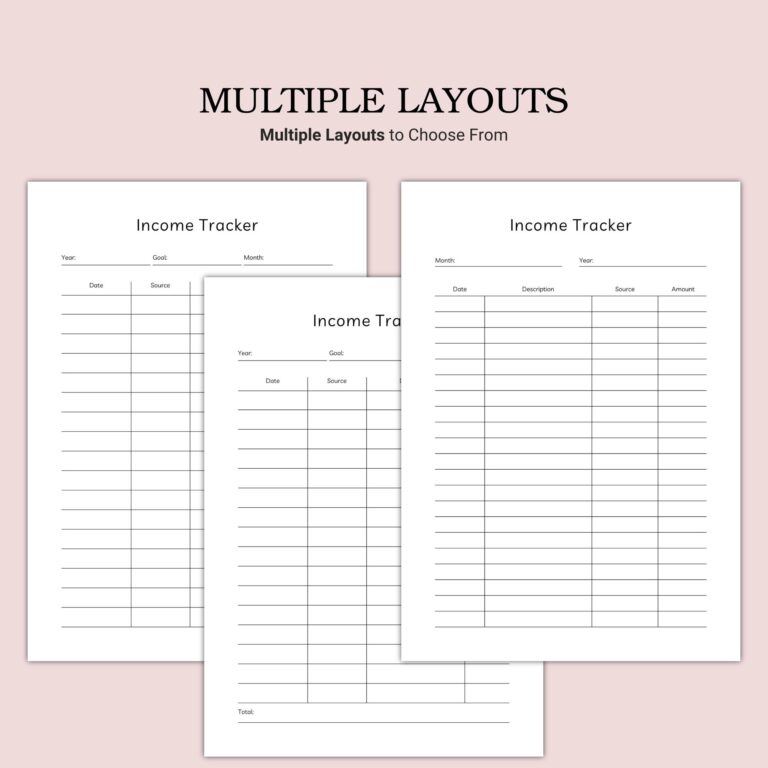 Printable Income Tracker Template