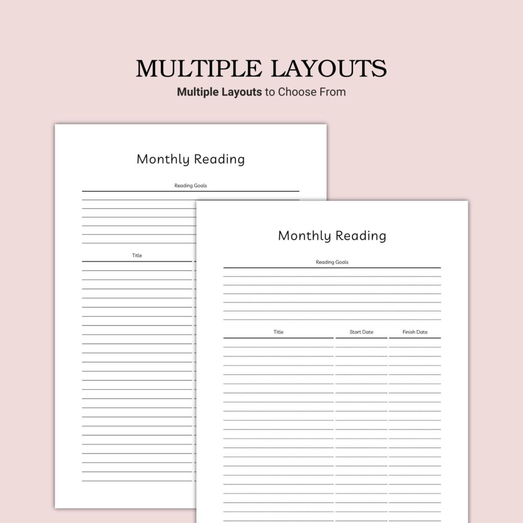 Printable Monthly Reading Template