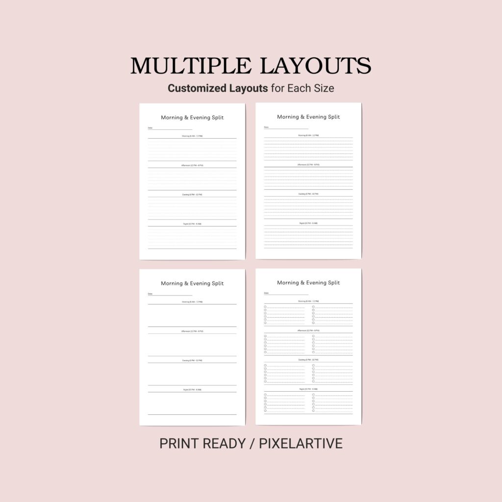 Printable Morning & Evening Split Template