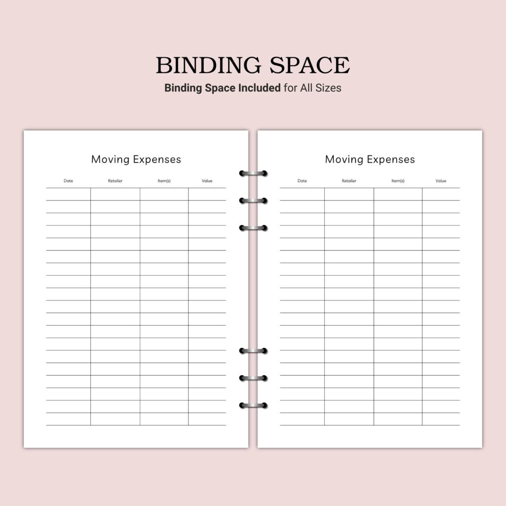 Printable Moving Expenses Template