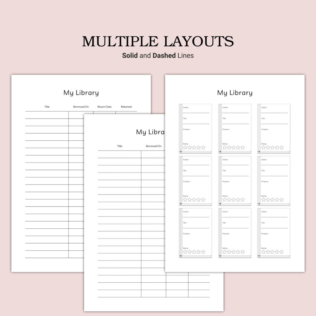 Printable My Library Template