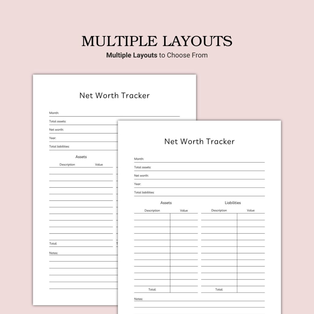 Printable Net Worth Tracker Template