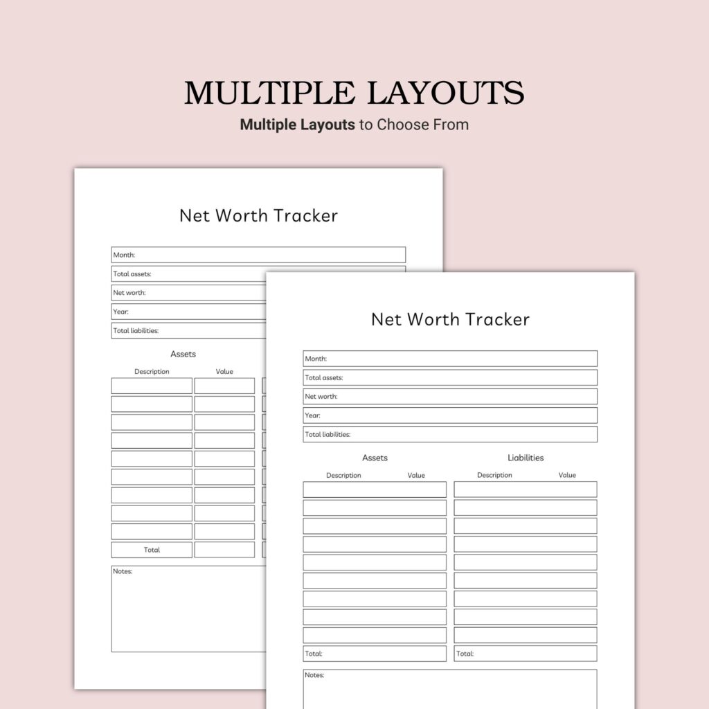 Printable Net Worth Tracker Template