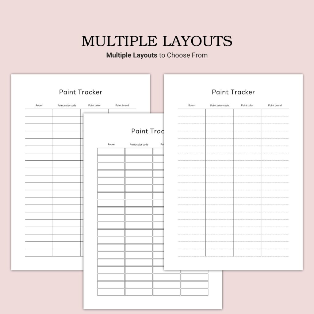 Printable Paint Tracker Template