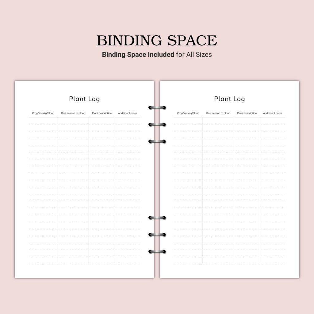 Printable Plant Log Template