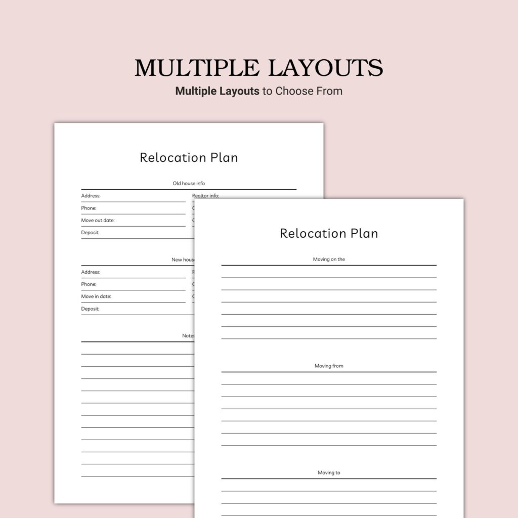 Printable Relocation Plan Template