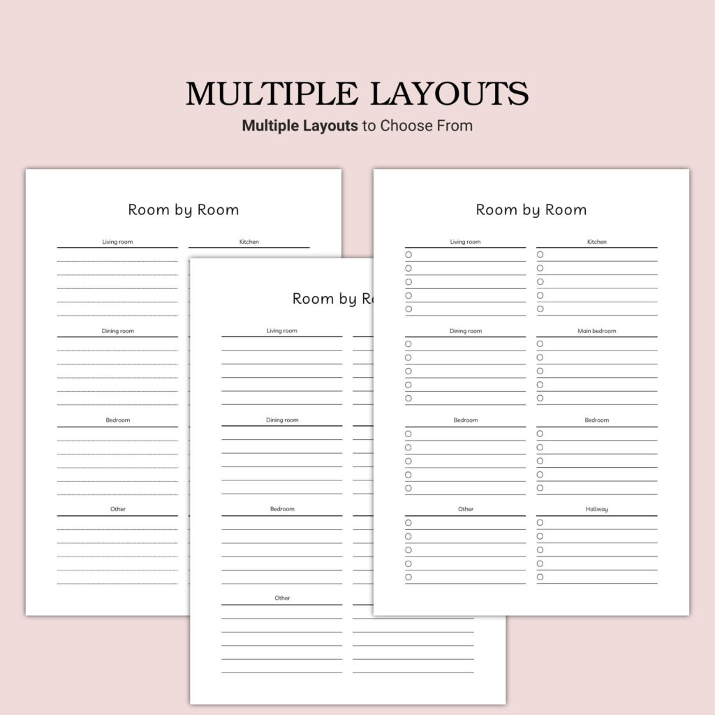 Printable Room by Room Template
