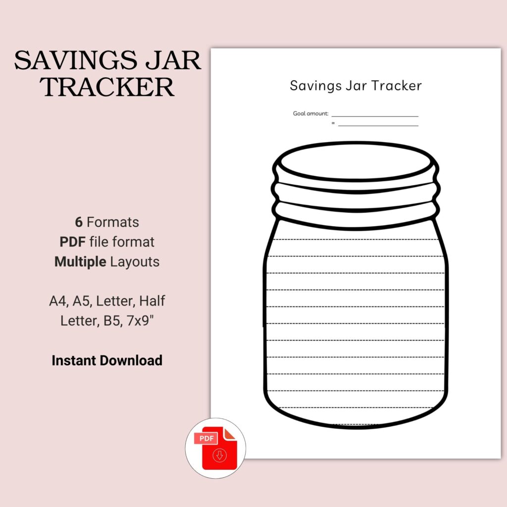 Printable Savings Jar Tracker Template
