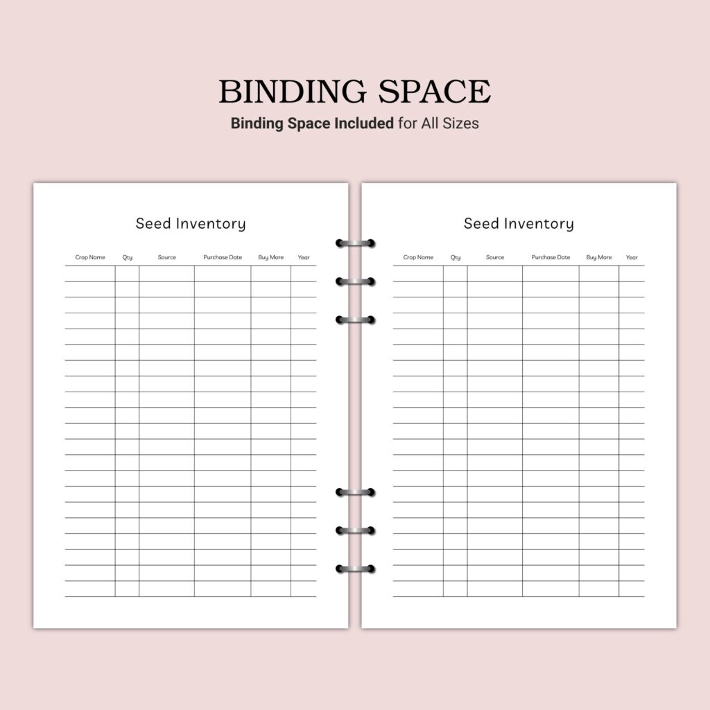 Printable Seed Inventory Template