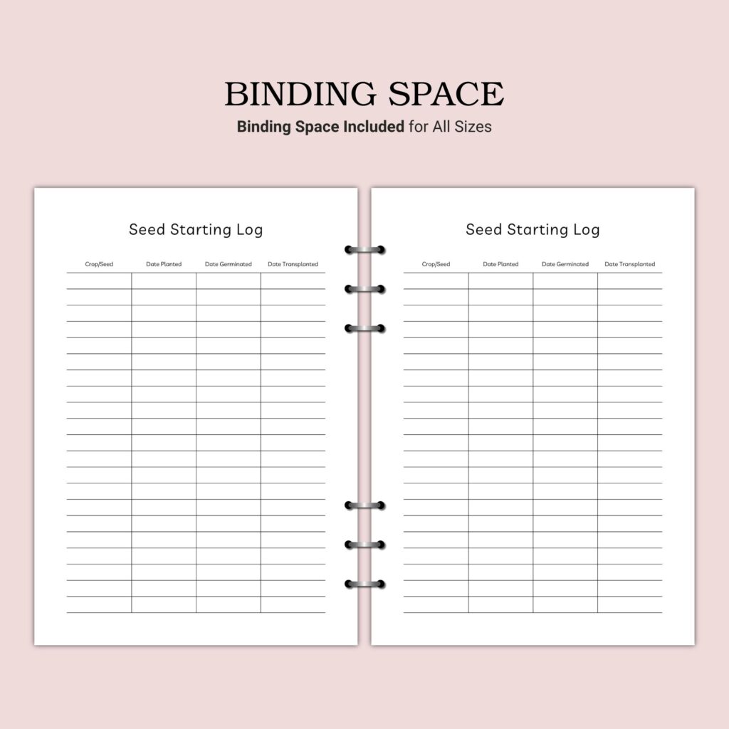 Printable Seed Starting Log Template