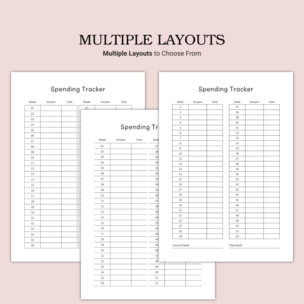 Printable Spending Tracker Template