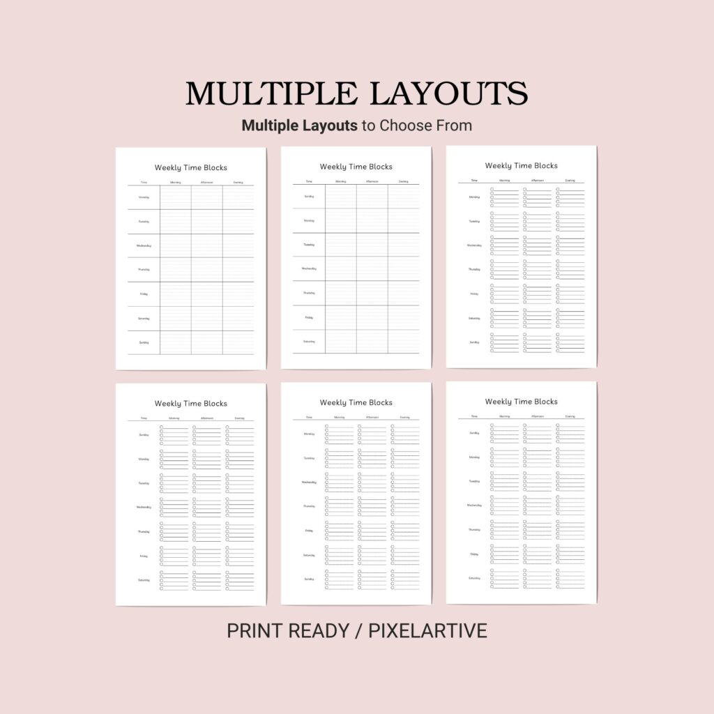 Printable Weekly Habit Tracker Inserts