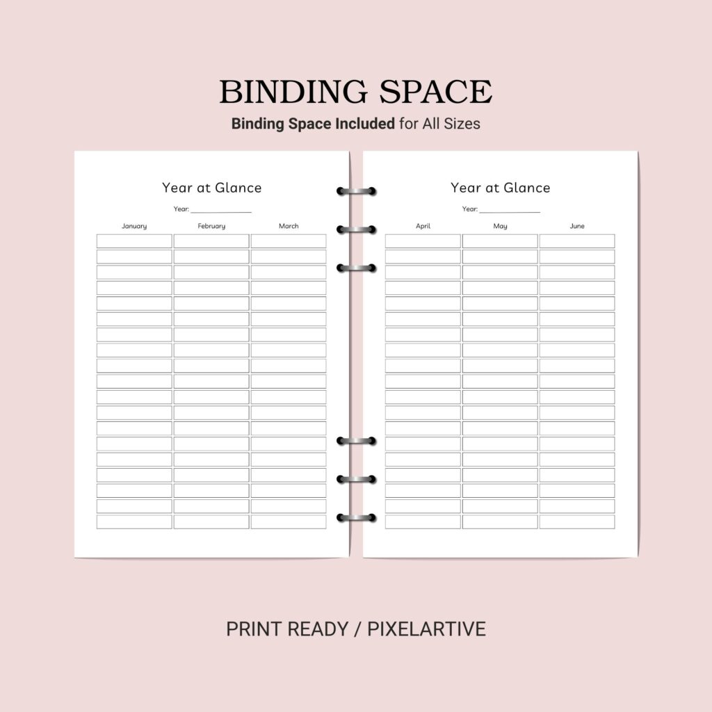 Printable Year at Glance Template